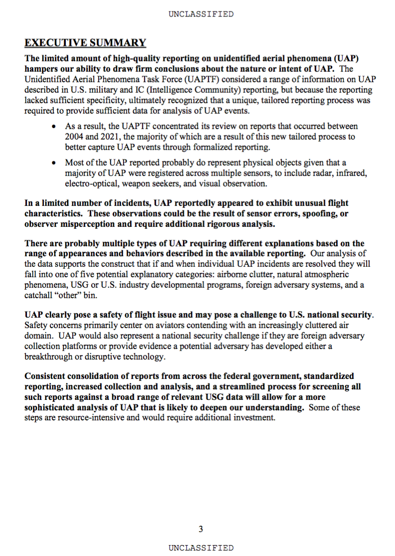 180-Day-Countdown: Only 9 Unclassified Pages About UFO/UAPs Released to ...